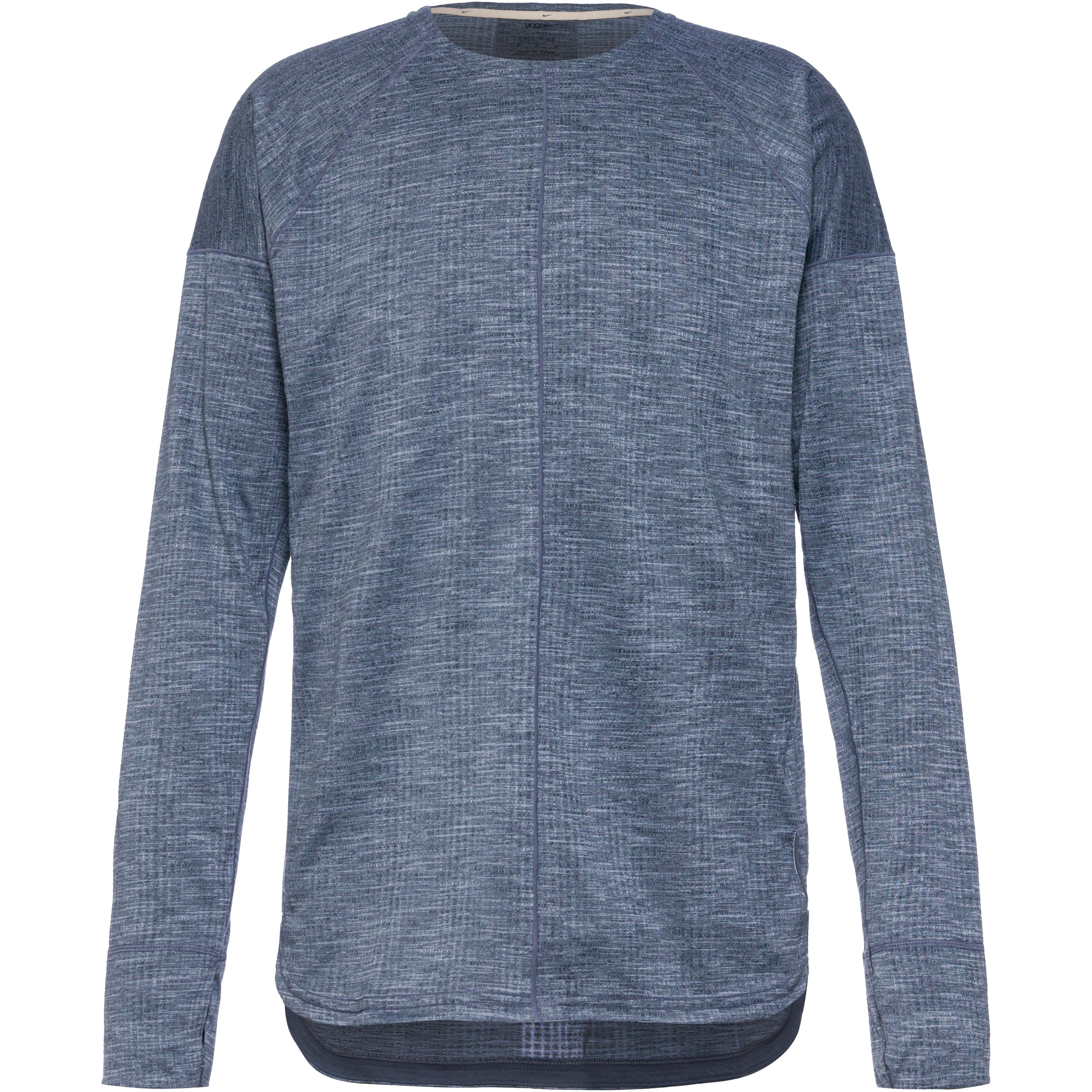 Nike Dri-Fit Yoga Funktionsshirt Herren thunder blue-htr-thunder blue ...