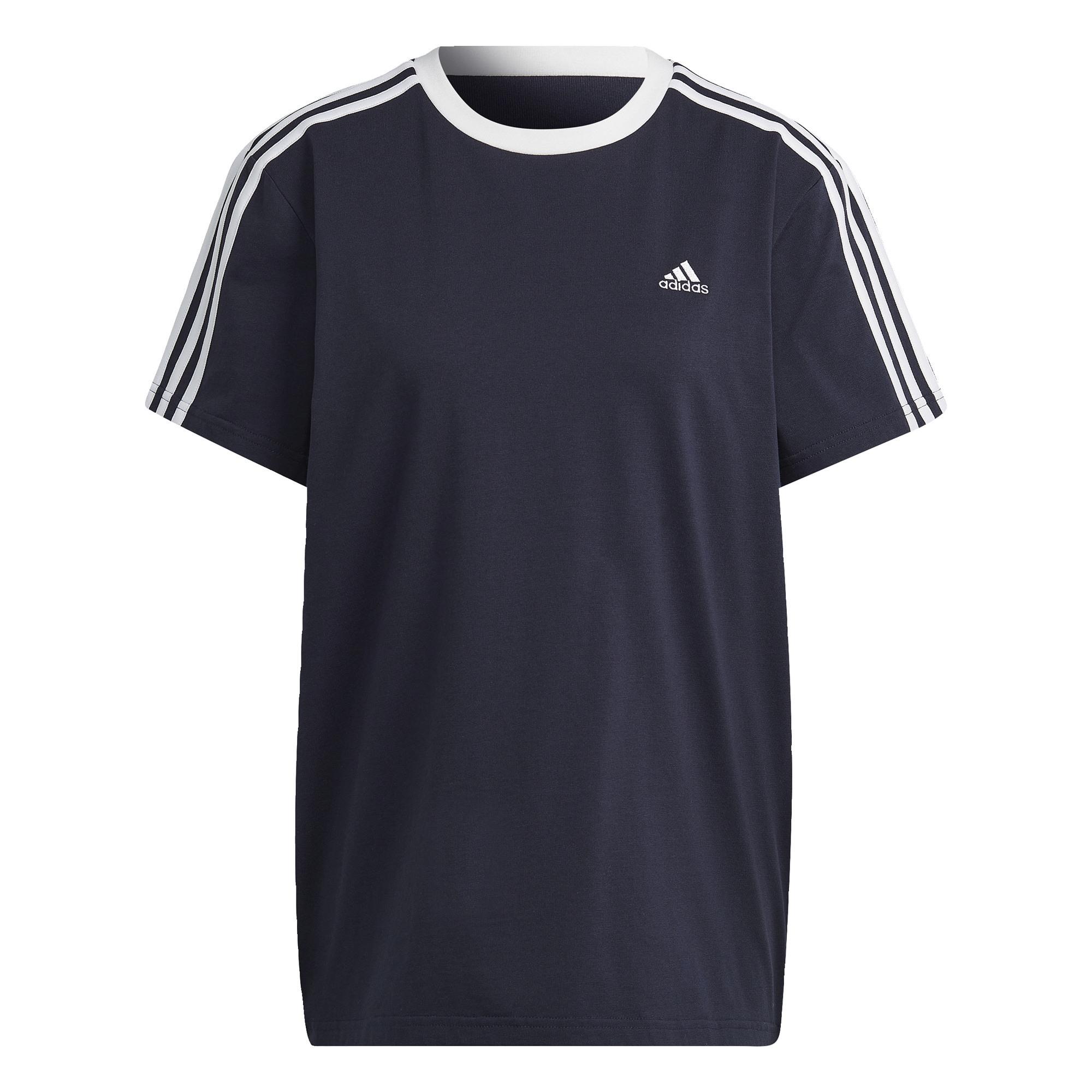 Adidas Essentials 3-Streifen T-Shirt T-Shirt Damen Legend Ink / White ...