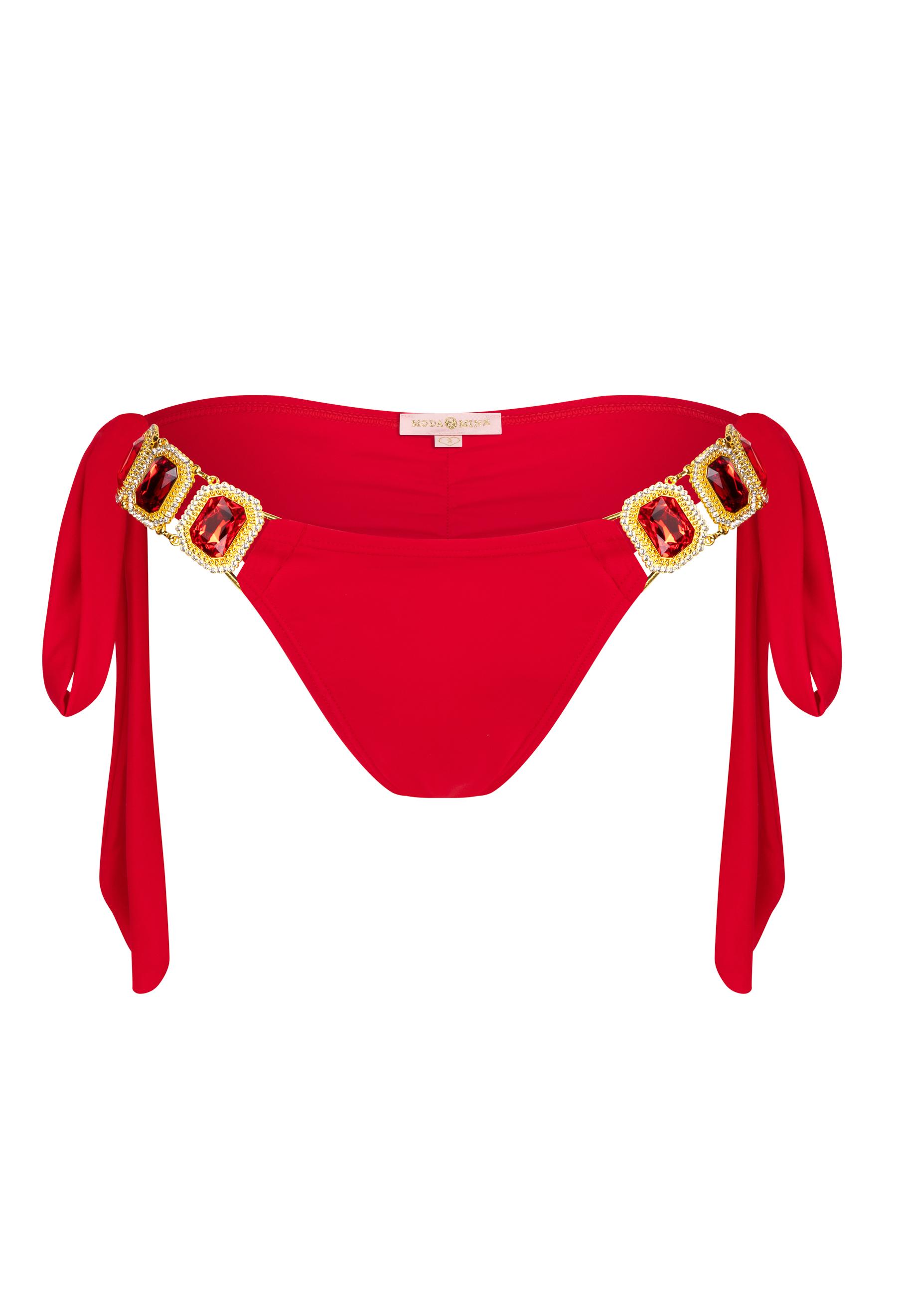 Moda Minx Boujee Tie Side Brazilian Bikini Hose Damen Red im Online ...